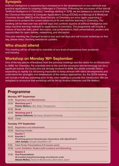 7th AI in Chemistry - RSC BMCS